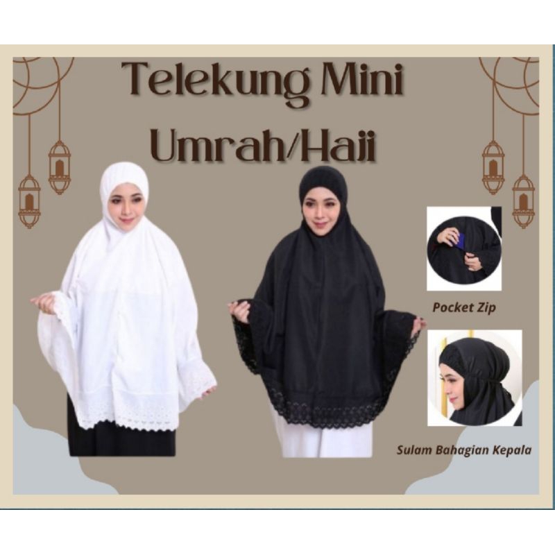 MINI TELEKUNG COTTON POKET BERZIP UNTUK HAJI & UMRAH (MEDINA) | Shopee ...