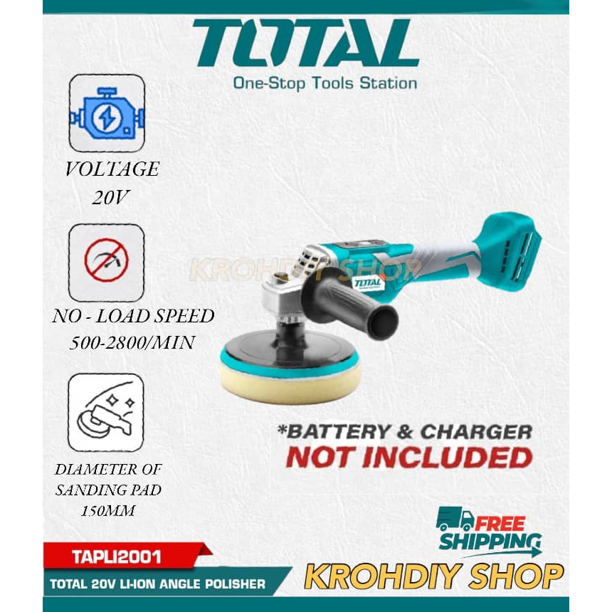 Total TAPLI2001 Angle Polisher Cordless Grinder Polisher 10003706 ...
