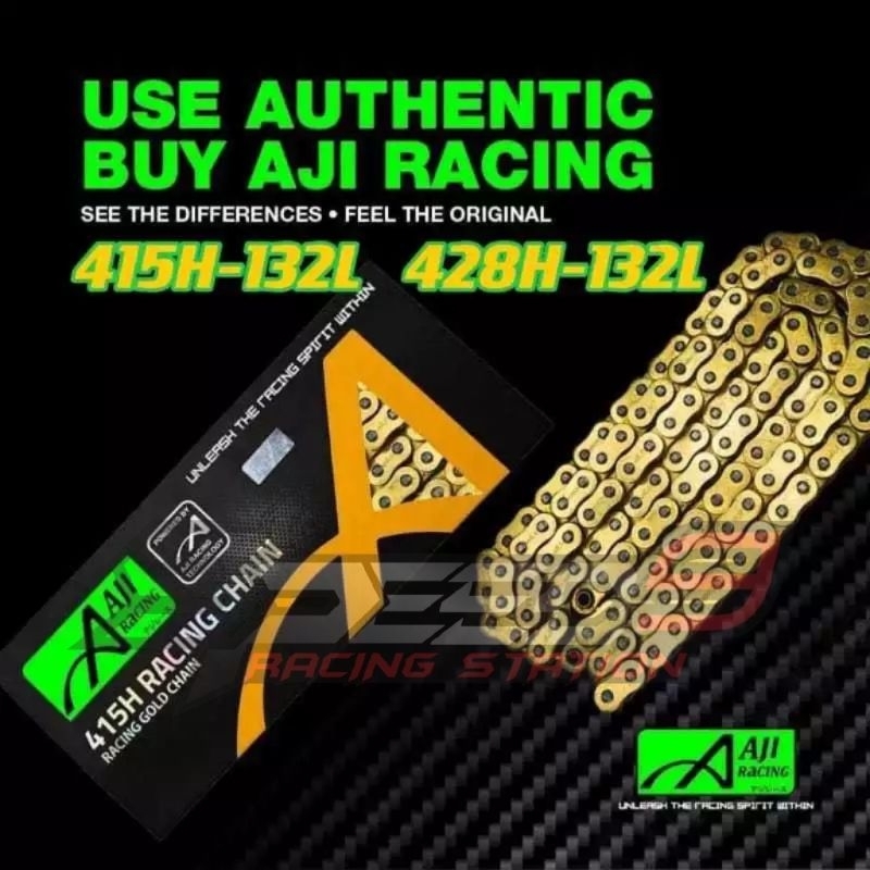 AJI RACING RANTAI MOTOR (100% ORIGINAL) 415 H 132L / 428 H 132L CHAIN ...
