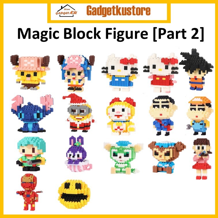 [PART2] [DIY] 3D Micro Magic Block Goku Sinchan Figure Diamond Small ...