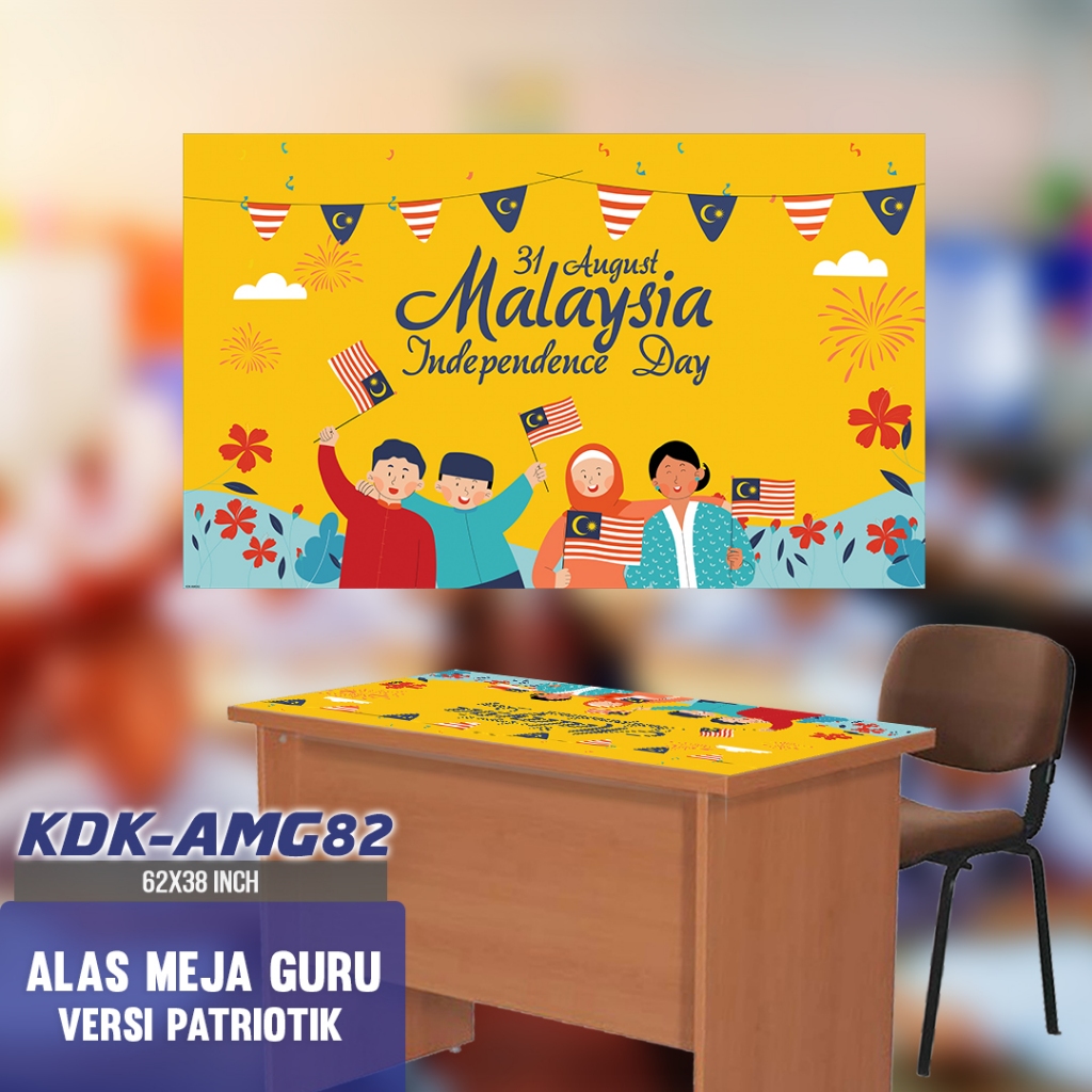 🌸1 DAY SHIP🌸 ALAS MEJA GURU TEBAL 380GSM - VERSI PATRIOTIK MERDEKA ...