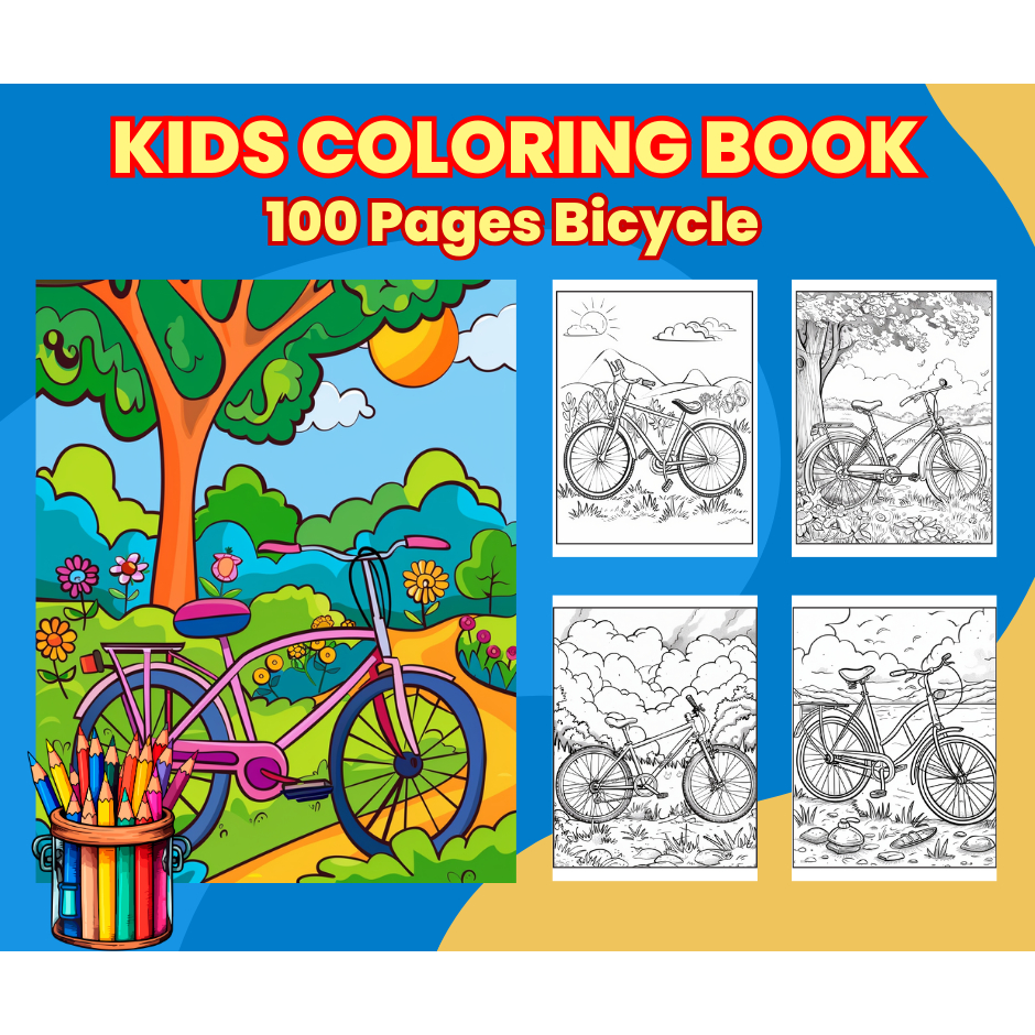 [PDF] 100 Pages Coloring Book Bicycle - Colouring Book For Kids Buku ...