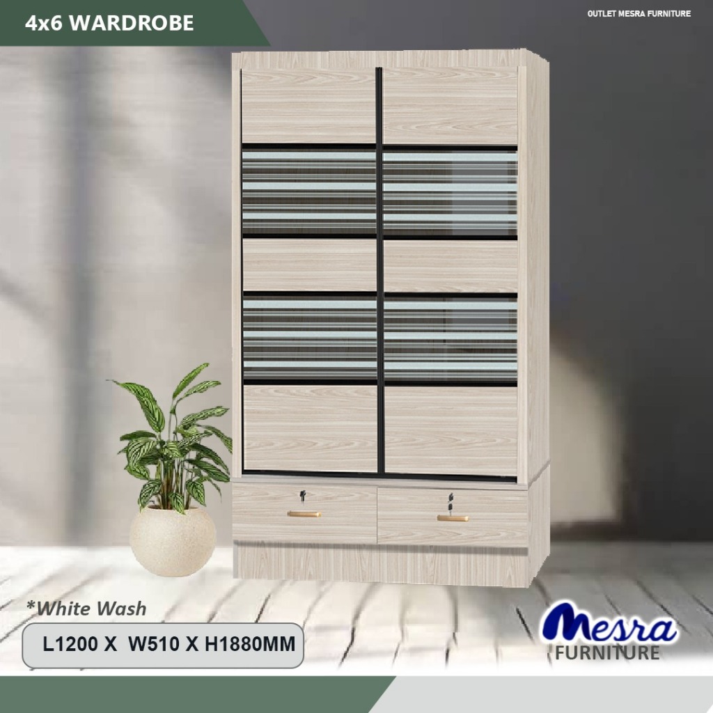 MESRA-(free installation)2Door Wardrobe / 4 ft Sliding Door /Bedroom ...