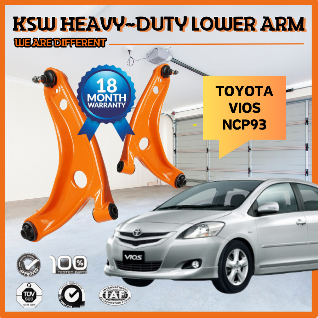 TOYOTA VIOS NCP93 - KSW HEAVY DUTY CONTROL/LOWER ARM LEFT & RIGHT (2PCS) [ 18MONTHS WARRANTY ...
