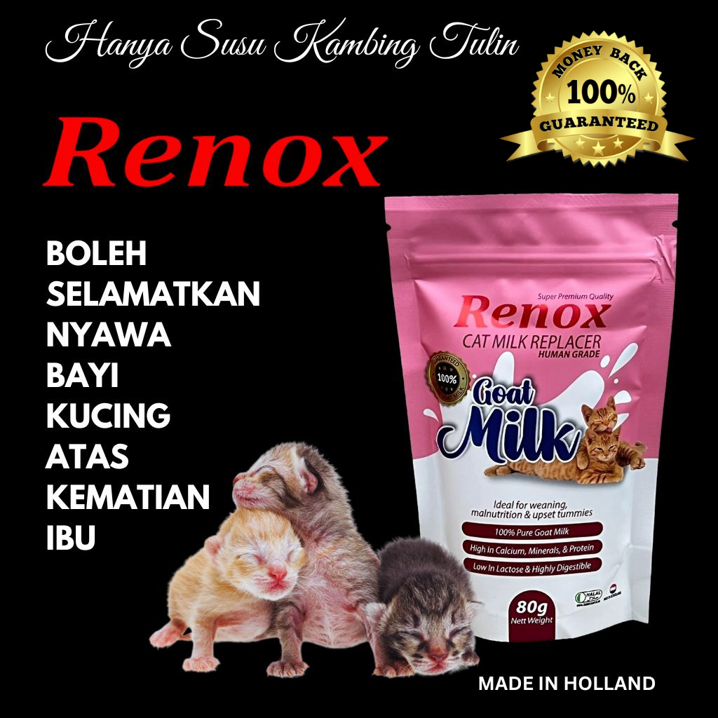 Renox Susu Kambing Untuk Kucing 100% Tulin HALAL Dari Holland | 100% ...