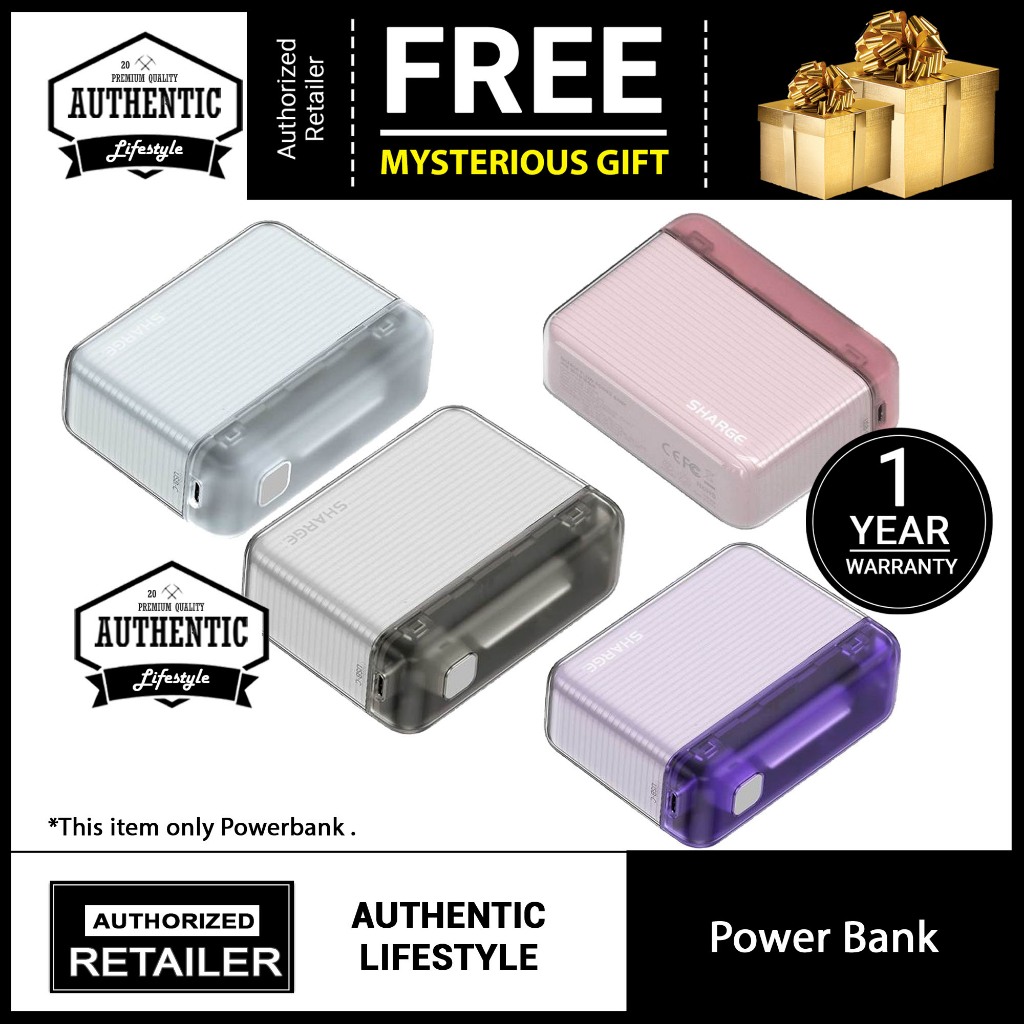 Sharge Flow Series 10,000 mAh Power Bank Credit Card Sized | Shopee ...