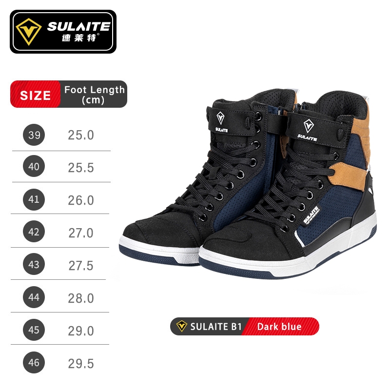 SULAITE Motorcycle protective shoes Riding moto non-slip reflective ...