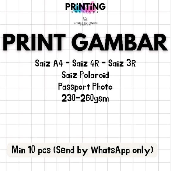 CUCI GAMBAR MURAH BERKUALITI | PRINT GAMBAR A4 / 4R / 3R / Polaroid ...