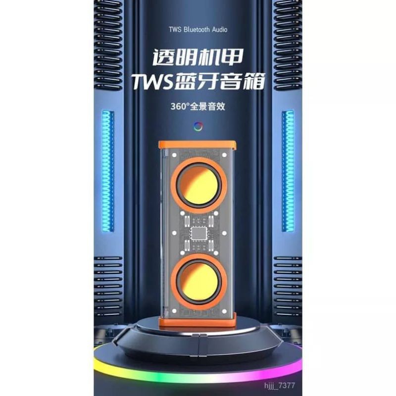 TWS High-Power Transparent Mecha Audio Speaker V9 | Shopee Malaysia