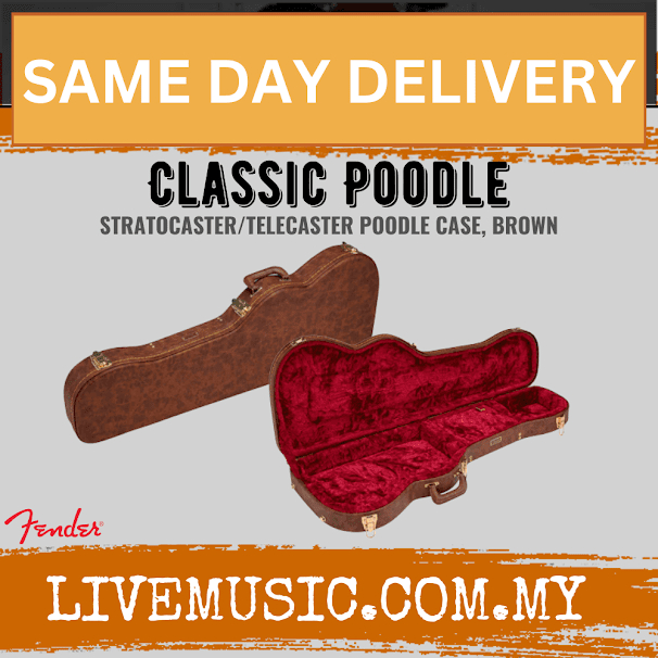 Fender Classic Series Stratocaster/Telecaster Poodle Case, Brown ...