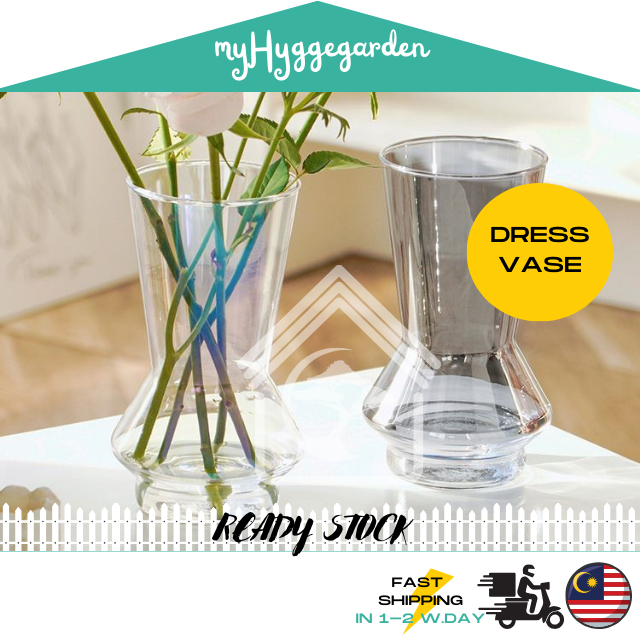 [20CM] Transparent Dress Shape Home Office Display Deco Flower Glass ...