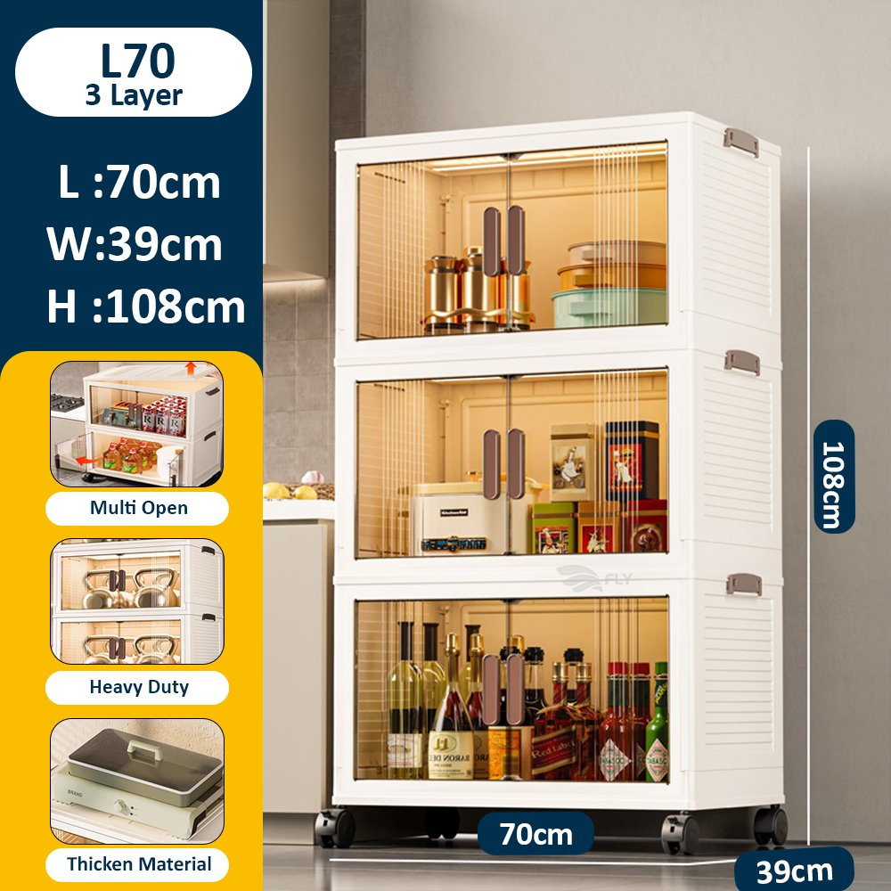 3/4/5 Layers Stackable Storage Box Cabinet Organizer Multipurpose ...