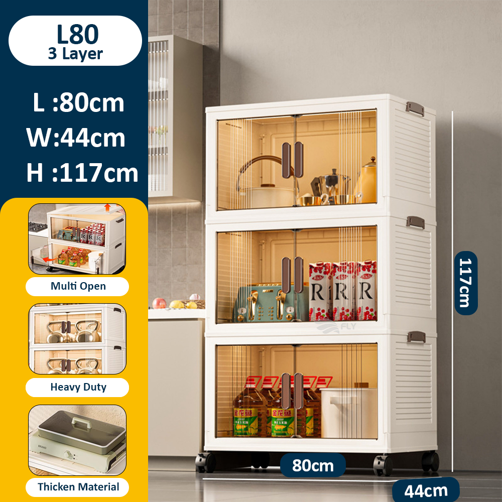 3/4/5 Layers Stackable Storage Box Cabinet Organizer Multipurpose ...