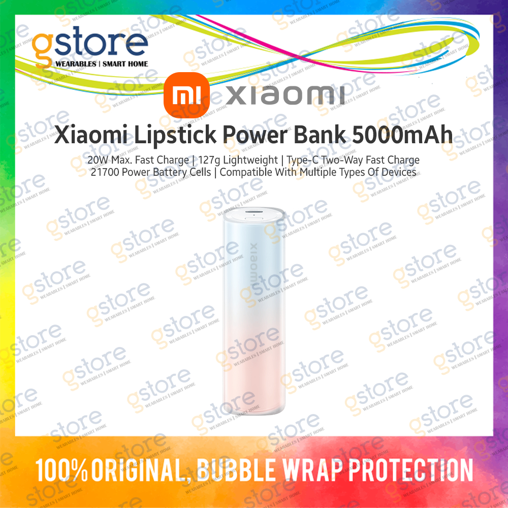 Xiaomi Lipstick Power Bank 5000mAh (20W Max. Fast Charge, 127g ...