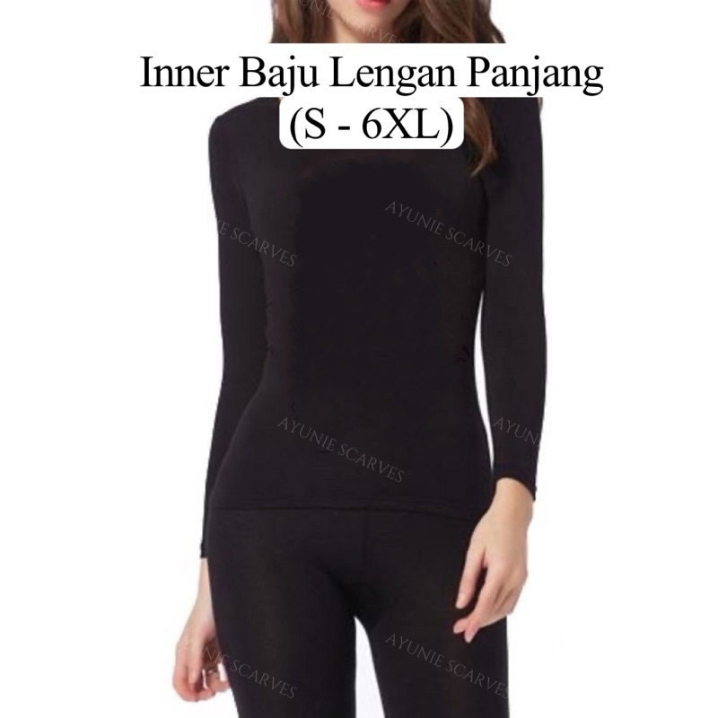 Inner Baju S-6XL (Material Cotton Sejuk) Inner Baju Lengan Panjang ...
