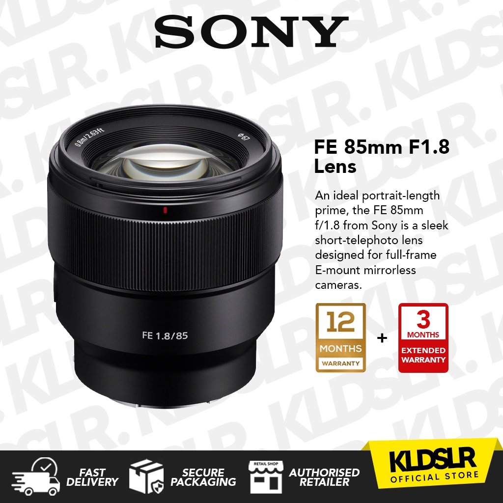 Sony FE 85mm F1.8 Lens - SEL85F18 for Sony A7IV / A7MK IV / A7MK 4 ...