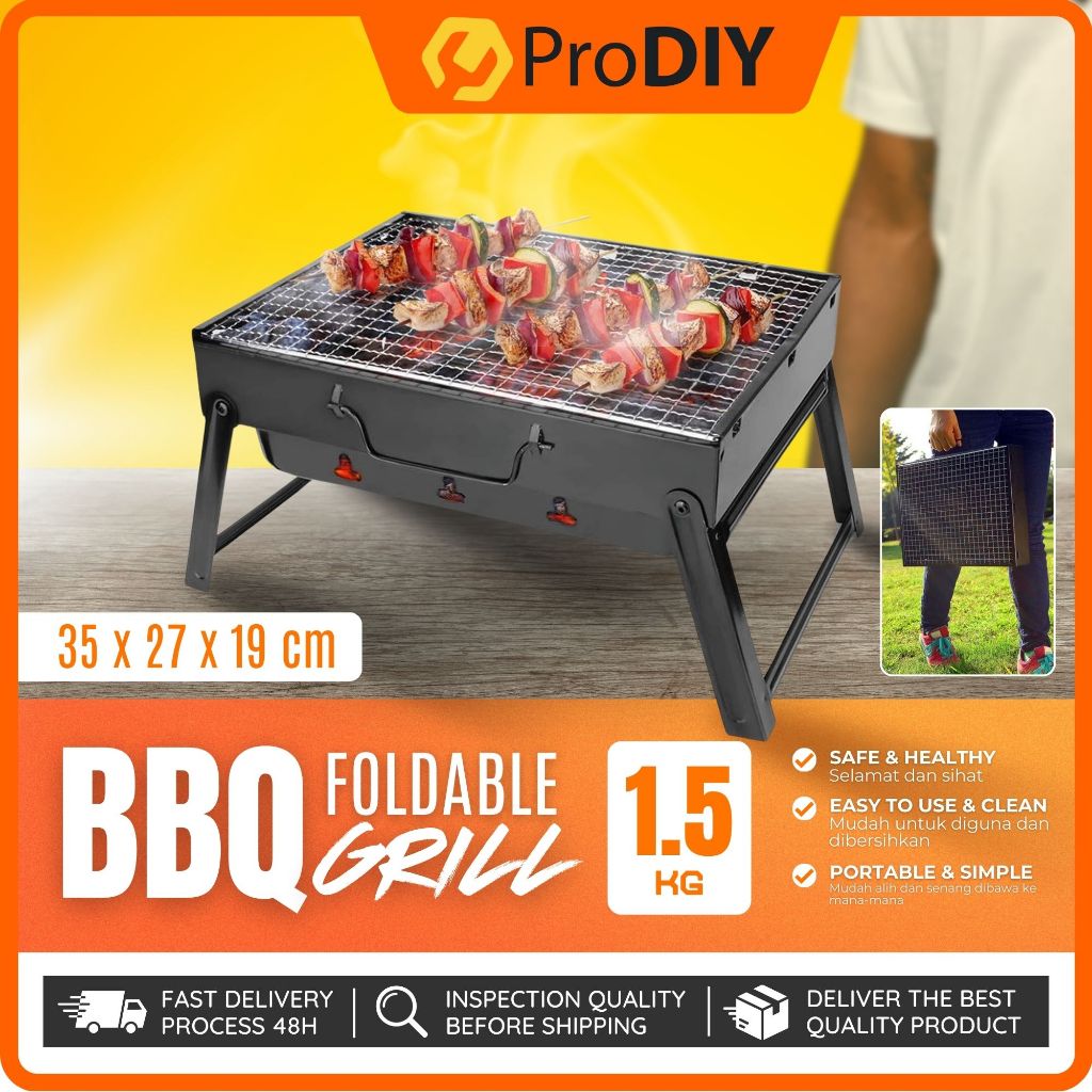 Portable Foldable Lightweight Grill Barbecue Camping Picnic BBQ Grill Stand Outdoor ( 35cm x ...