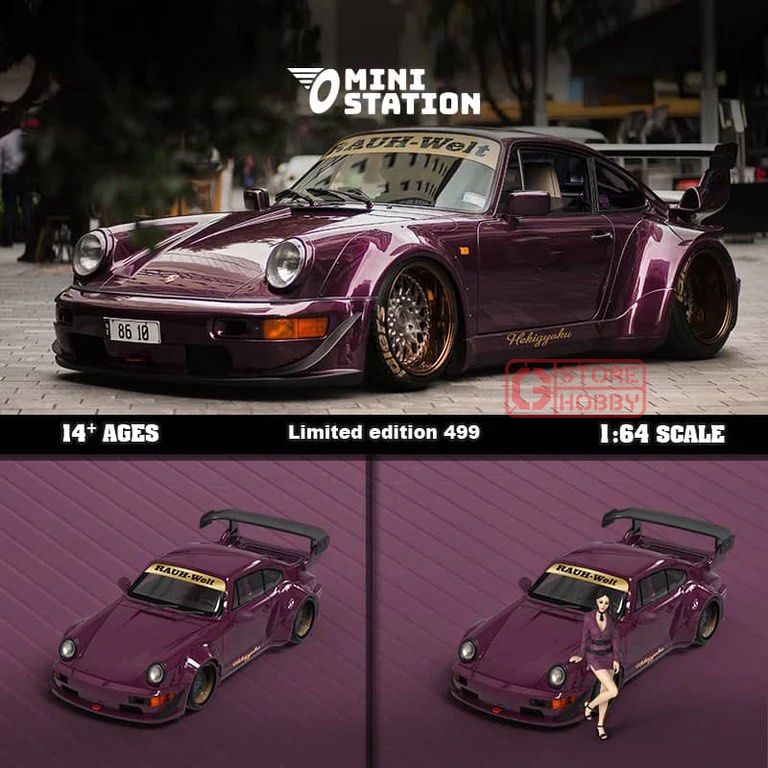MINI STATION 1/64 Porsche RWB 964 Hekigyoku in Metallic Purple | Shopee ...