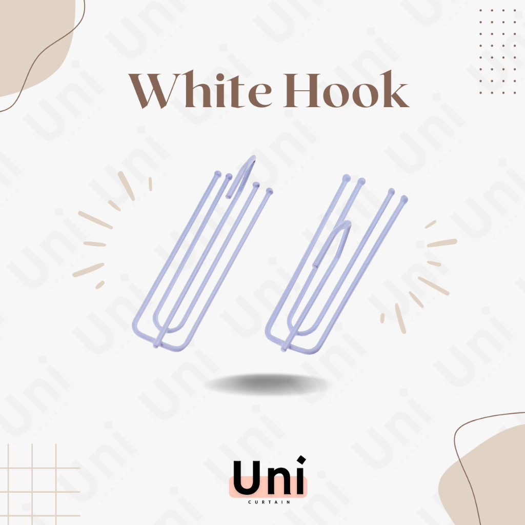 Uni White Hooks | Curtain Accessories 101Hook & 104Hook 12/60pcs ...