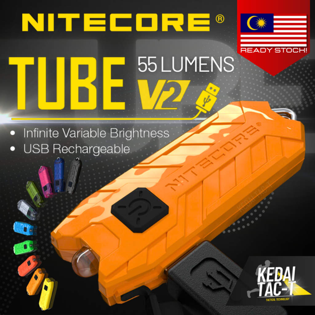 NITECORE TUBE V2 - 55 Lumen Rechargeable Keychain Flashlight - ORIGINAL ...