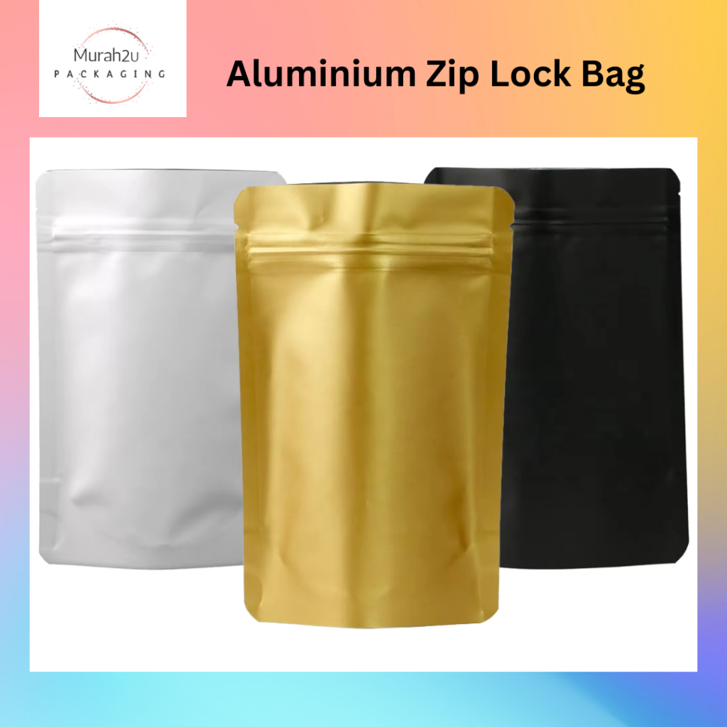 Aluminium Zip Lock Pouch Stand Up Packaging Bag/Metallized Aluminium ...