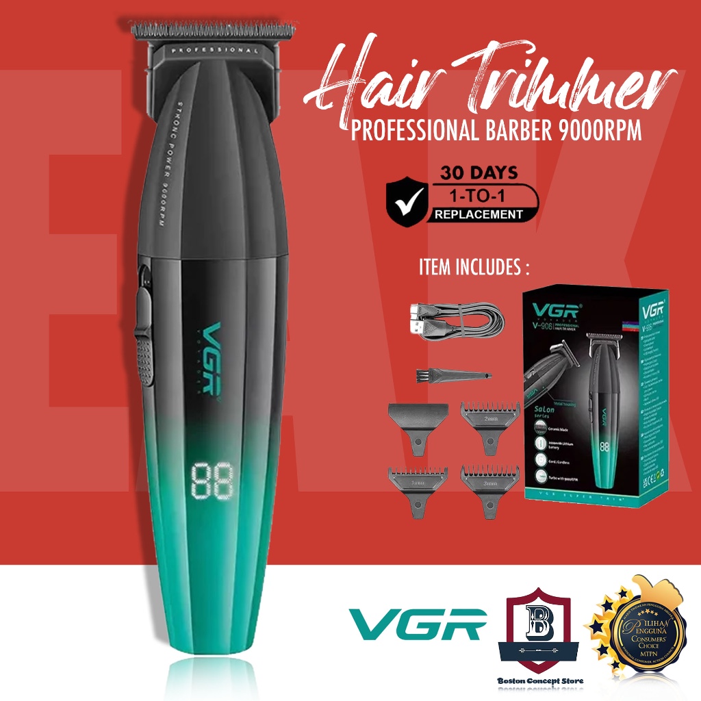 VGR V-906 Hair Salon Profesional Barber 9000RPM 5VMotor Push Hair Clipper Oil Head Gradient ...