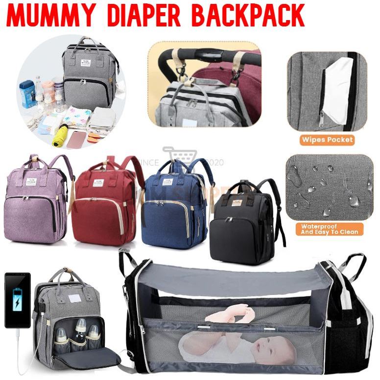 #Readystock 2in1 mummy backpack Mummy Maternity Nappy Diaper Bag Beg ...