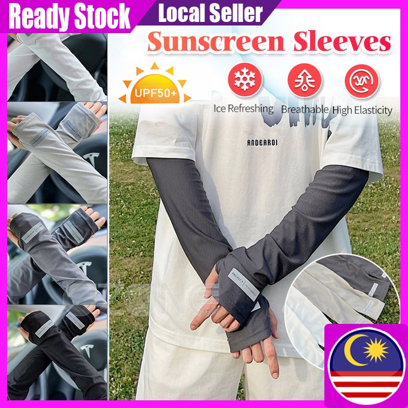 Ice Arm Sleeve Outdoor Sunscreen Long Sleeve Gloves Unisex Protection ...