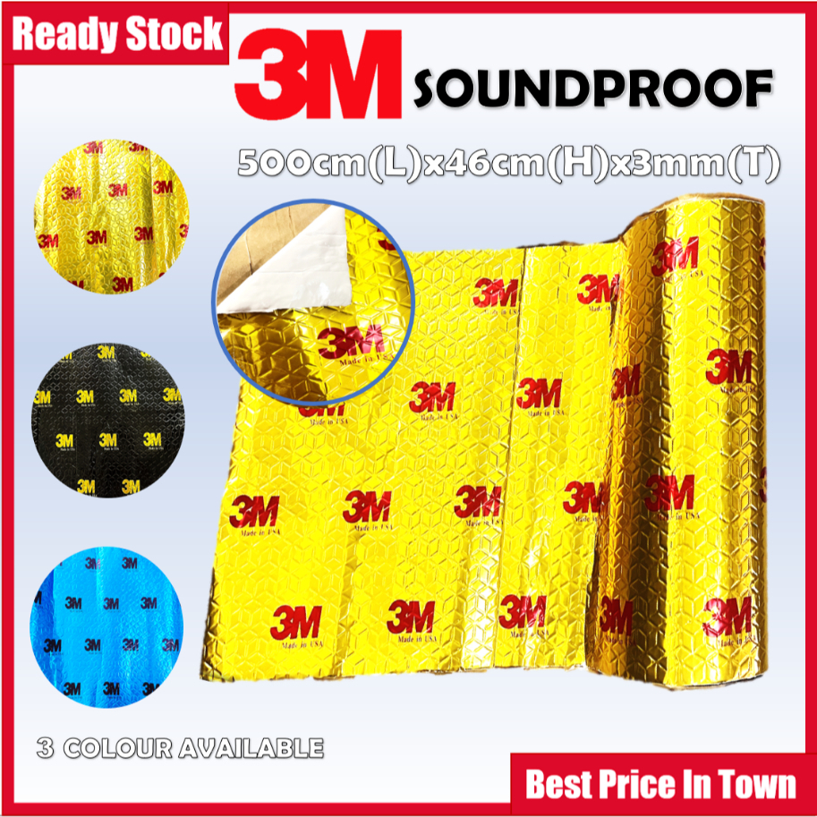 3M Sound Proof Car Soundproofing 46cm X 5M Per Roll Insulation Heat ...