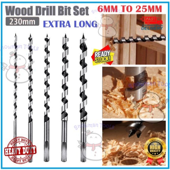 EXTENDED 230MM WOOD AUGER BIT EXTRA LONG DRILL BITS DRILLING WOOD ...