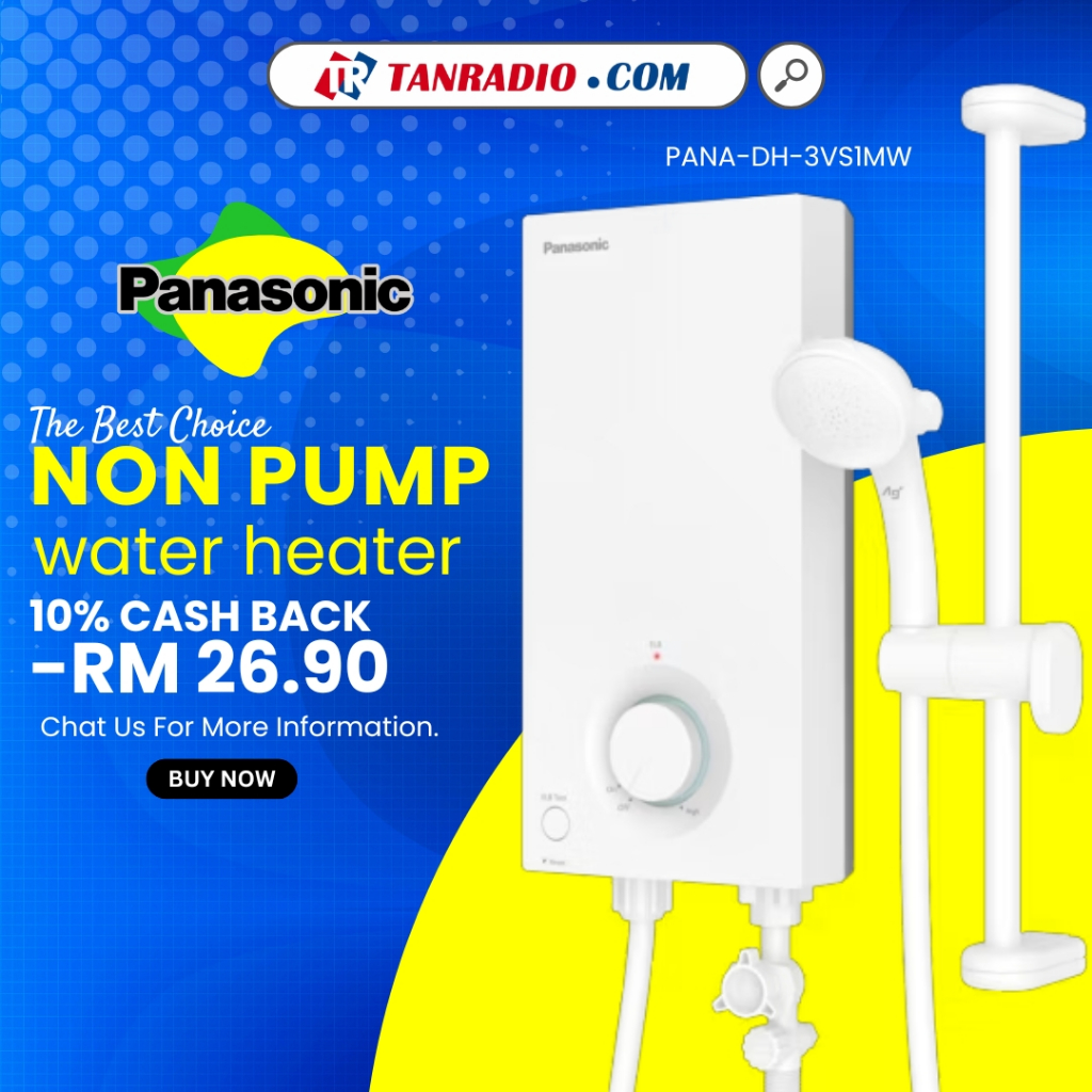 PANASONIC 3600W NON-PUMP INSTANT WATER HEATER , AG+ CRYSTAL MATERIAL ...