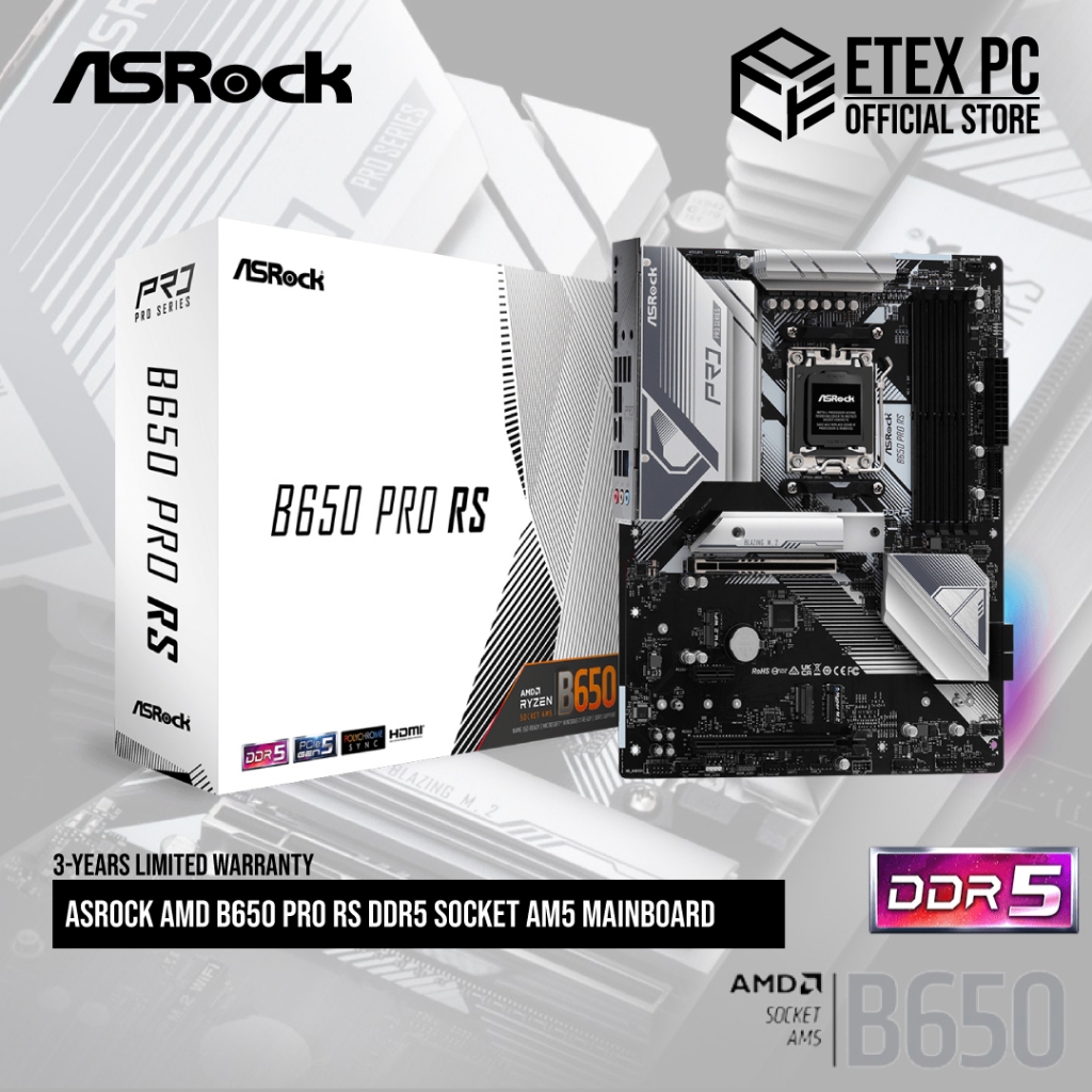 ASRock AMD B650 PRO RS DDR5 Socket AM5 Mainboard # ASRK-B650-PRO-RS | Shopee Malaysia