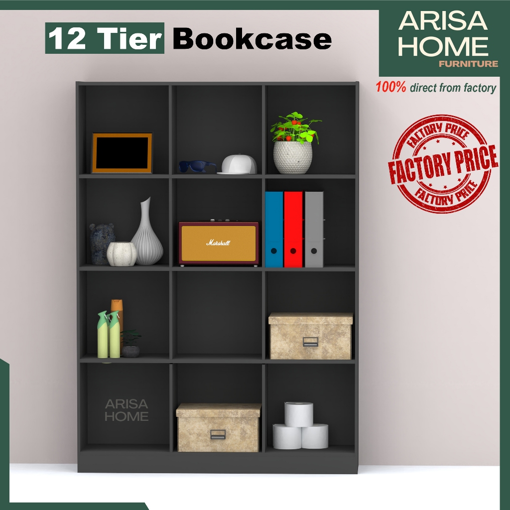 ArisaHome 12 Tier Bookcase / 12 Cube Bookcase / Almari Buku / Rak Buku ...