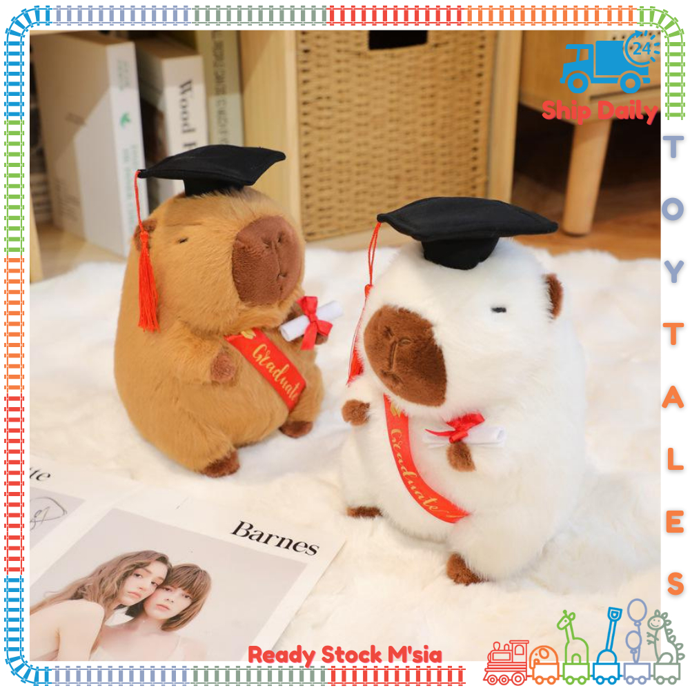ToyTales 🍭 CAPYBARA PLUSHIE 🍭 Cute Graduation Capybara Plush Doll Soft ...