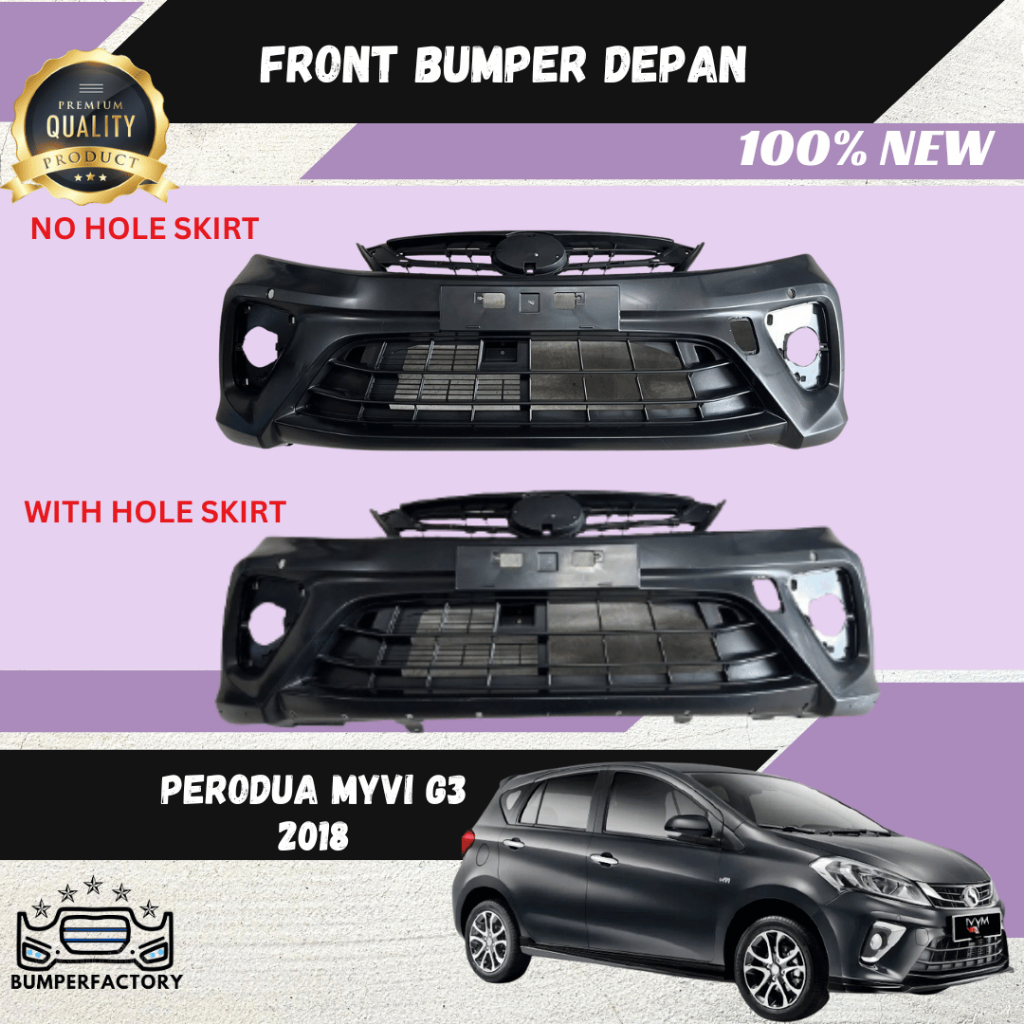 Original Perodua Front Bumper Depan Myvi G3 2018 With & No Hole Skirt 1 ...