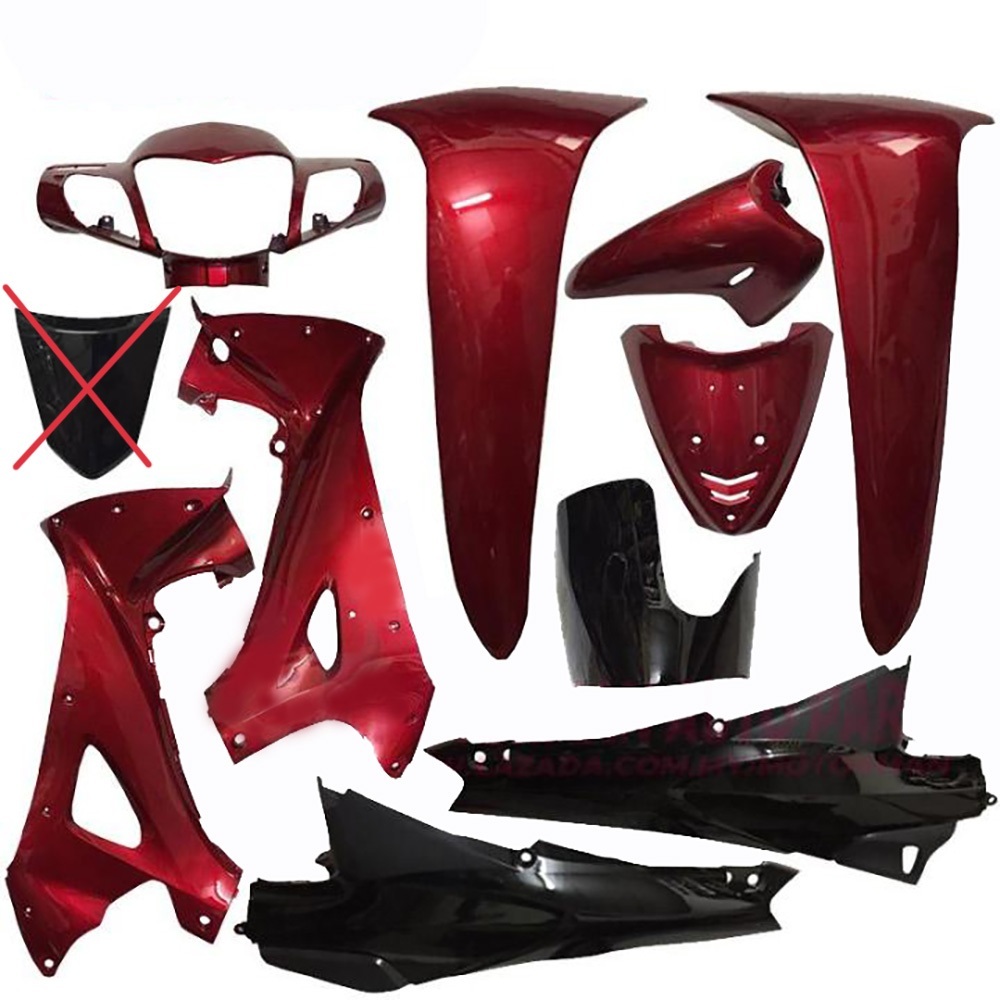 Loose Set Wave 125 Cover Set Lokal (Red+Black) Less Tail Cover | Shopee ...