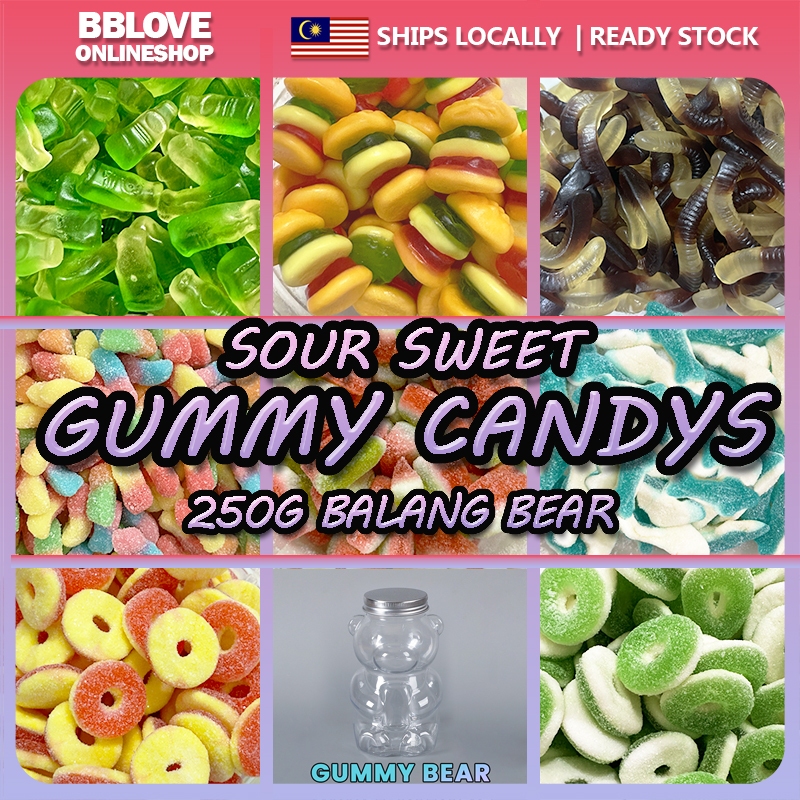 Soft gummy with Balang Bear Gula Jelly Sour gummy, MIX ,Manis, Candy ...