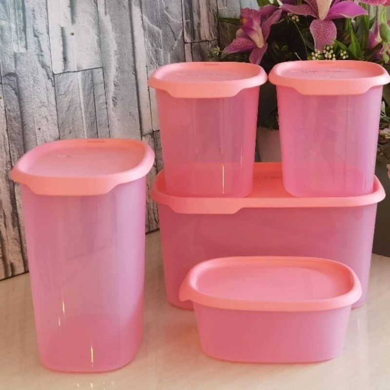 2 Warna 3 sizes: Tupperware One Touch Fresh Set Canister Set Airtight Canister Food container ...