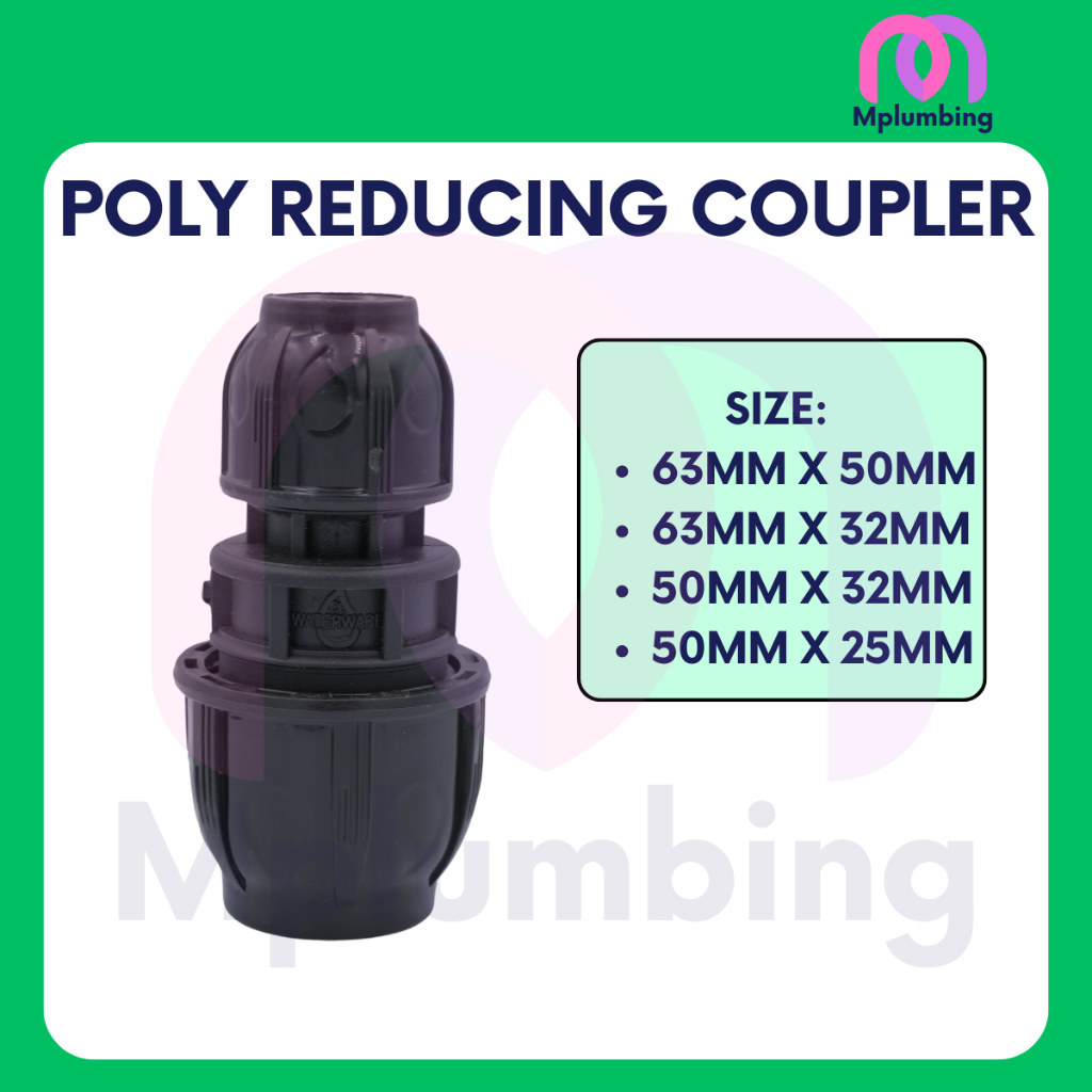 (SIRIM) REDUCING COUPLER HDPE POLYPIPE SOCKET POLY REDUCER RC 63MM 50MM ...