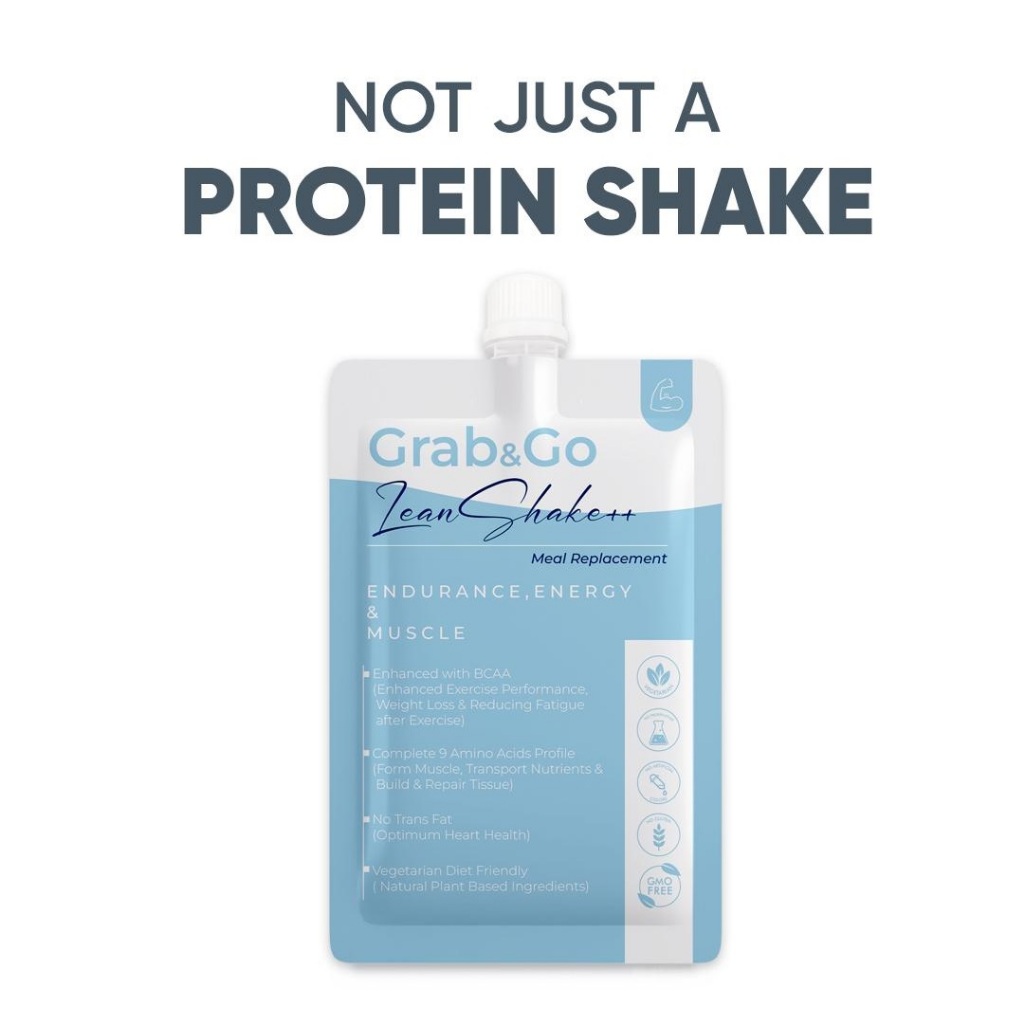 1 x Grab & Go Lean Shake - BCAA + 20.8g Plant Protein | Endurance, Energy, Muscle, Weight ...