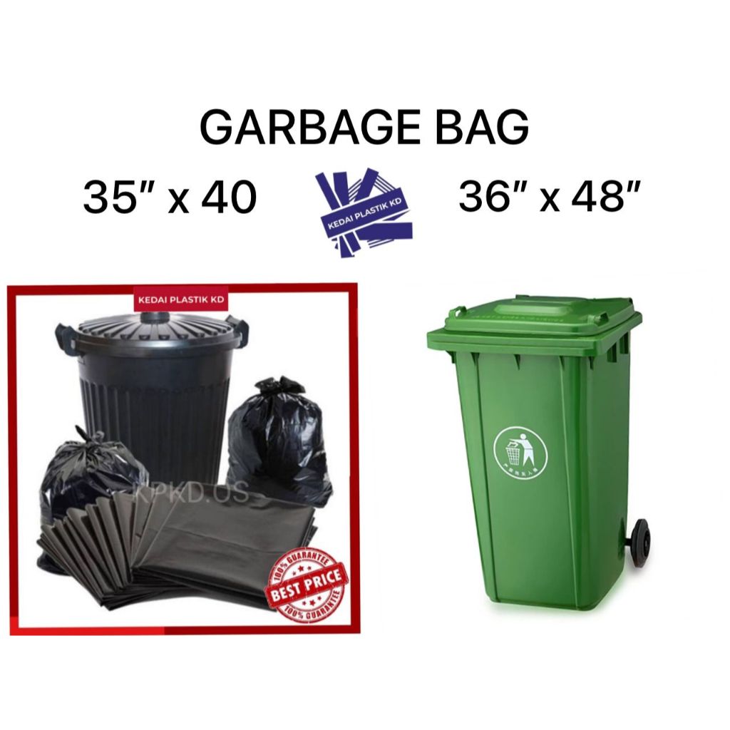 Garbage Bag /Plastik Beg Sampah Hitam tebal/ Beg Plastik Sampah (extra ...