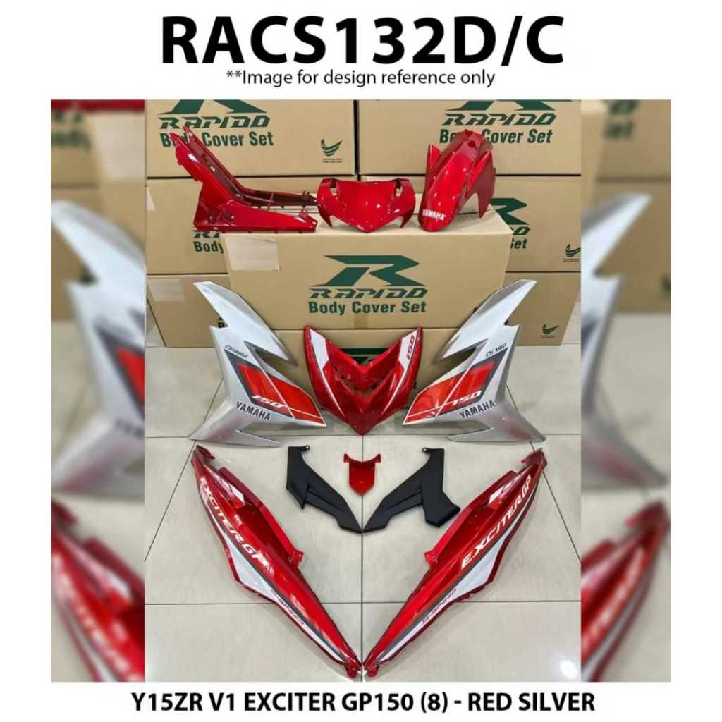 Rapido Cover Set Yamaha Y15ZR V1 V2 EXCITER GP150 (8) Red Silver Merah Accessories Motor Y15 ...
