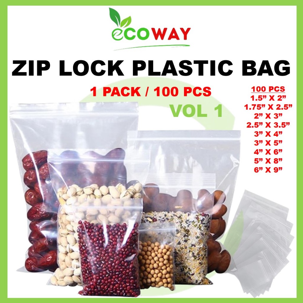 100pcs± Plastik Transparent Small Medium Ziplock/Food Zipper Bag ...