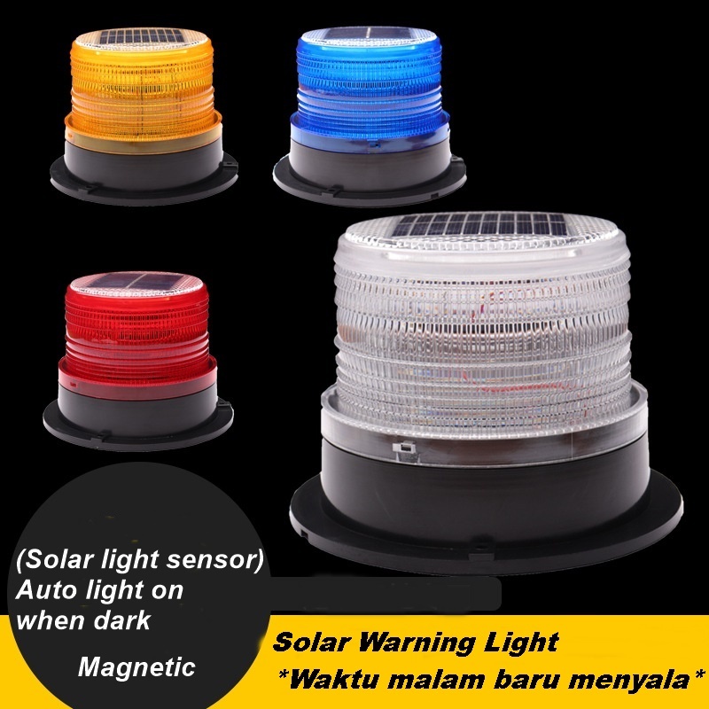 Solar Power Construction Warning Light LED Safety Strobe Emergency Road ...