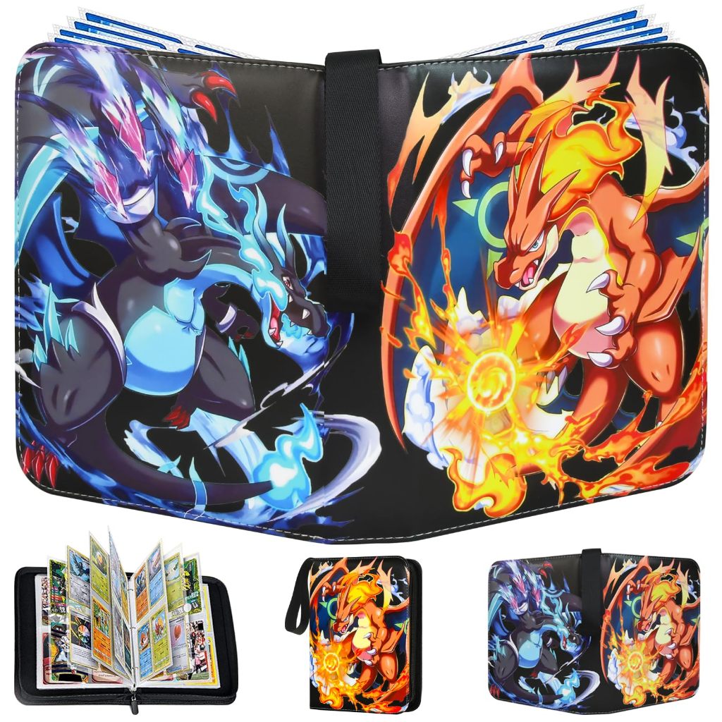 Fire Dragon Card Binder 9 Pockets Card Game Collection Box Book Holds ...
