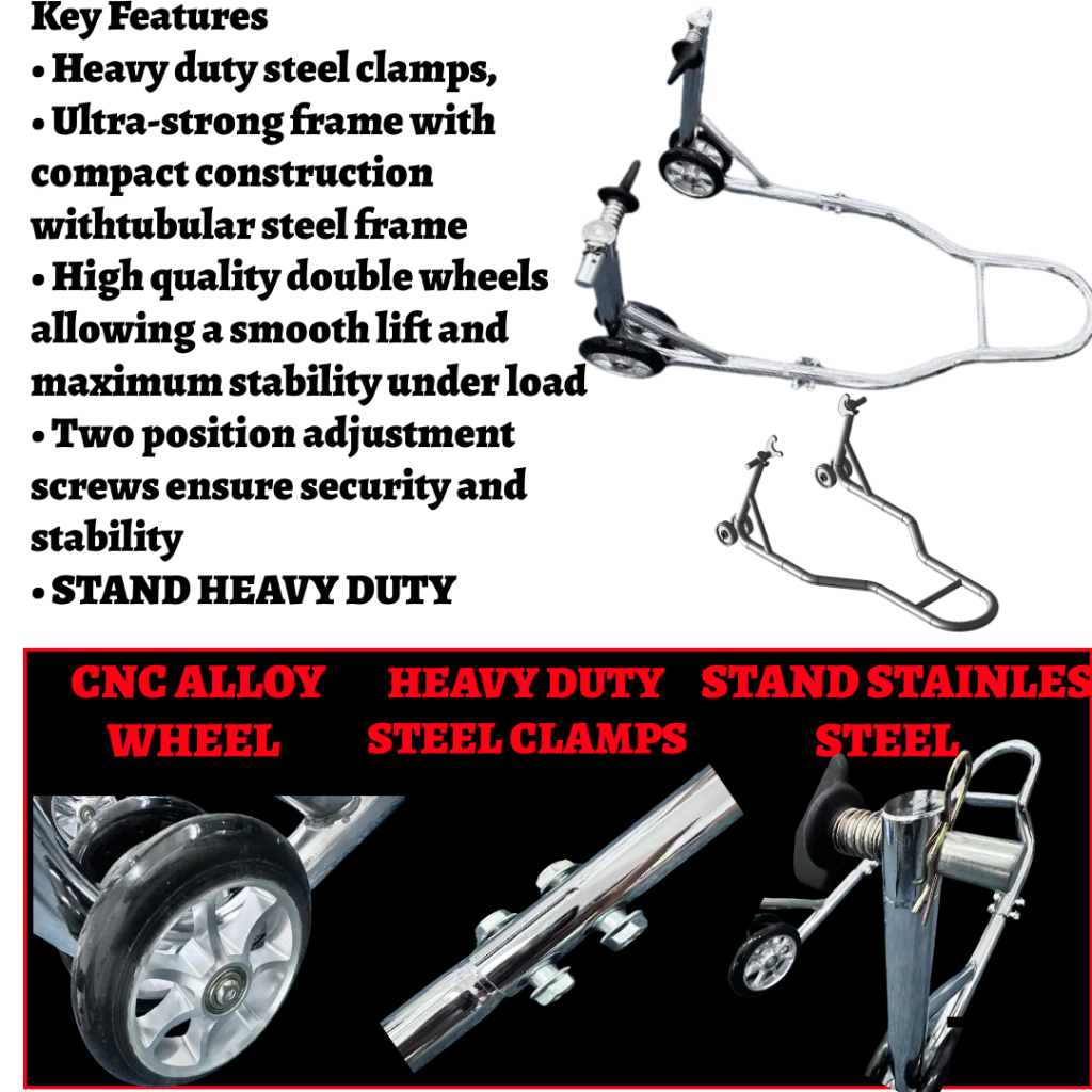 Universal BIKERS Motorcycle ALL SUPERBIKE Stainless Steel Rear Paddock ...