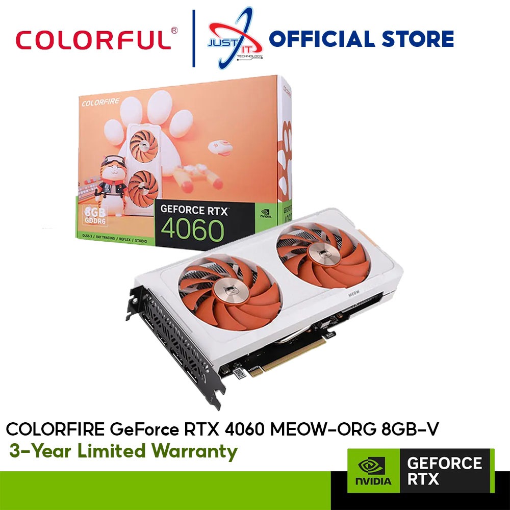 Colorful Colorfire GeForce RTX4060 Meow-ORG 8GB-V GDDR6 Graphics Card ...