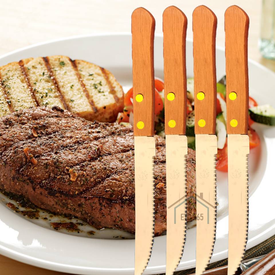 1 Piece Stainless Steel Steak Knife Wooden Handle Western Food Meat ...