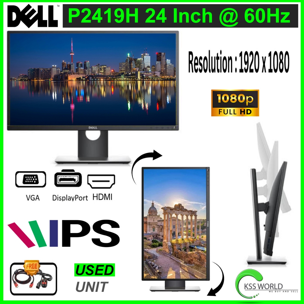 "DELL P2419H/ U2421HE/ HDMI TYPE C PORT FULL HD IPS PANEL MONITOR ...