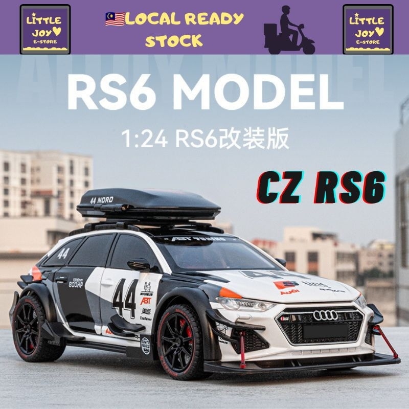 🇲🇾LJS1 Audi RS6 1:24 Camouflage Modified Sports hatchback Alloy Diecast Scale Model Toys cake ...